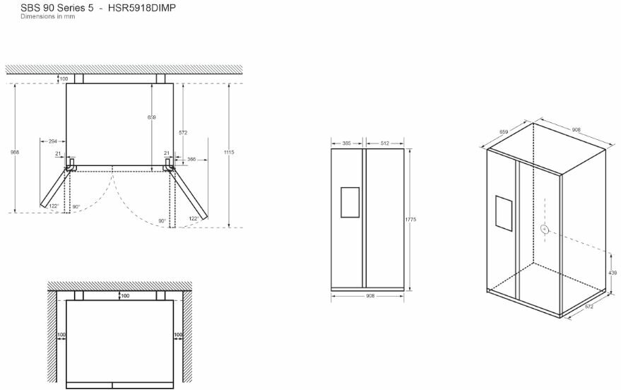 Haier SBS 90 Serie 5 HSR5918DIMP » tecedo.de
